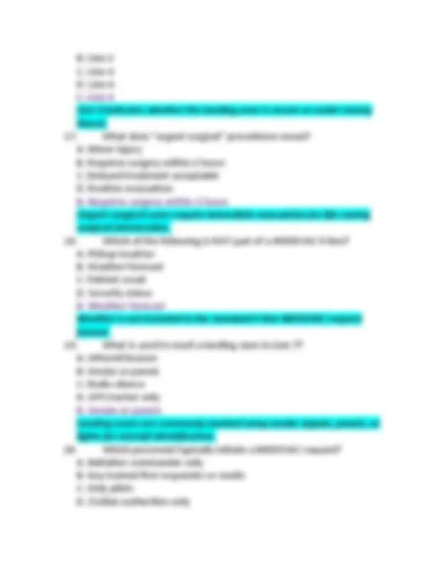 EFMB Medical Evacuation (9-Line MEDEVAC) Exam Practice Questions And ...