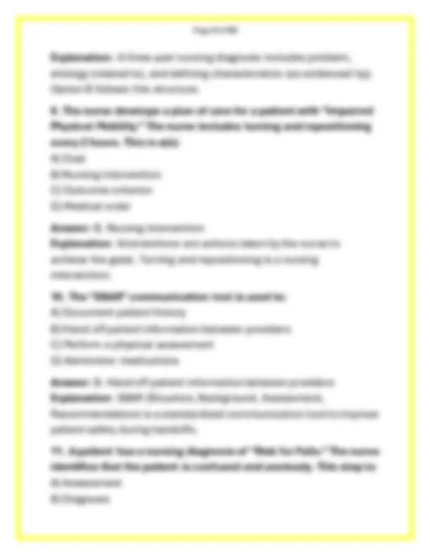 NU 301 UNIT 1 2026 EXAM: NCLEX-STYLE FUNDAMENTALS OF NURSING QUESTION ...
