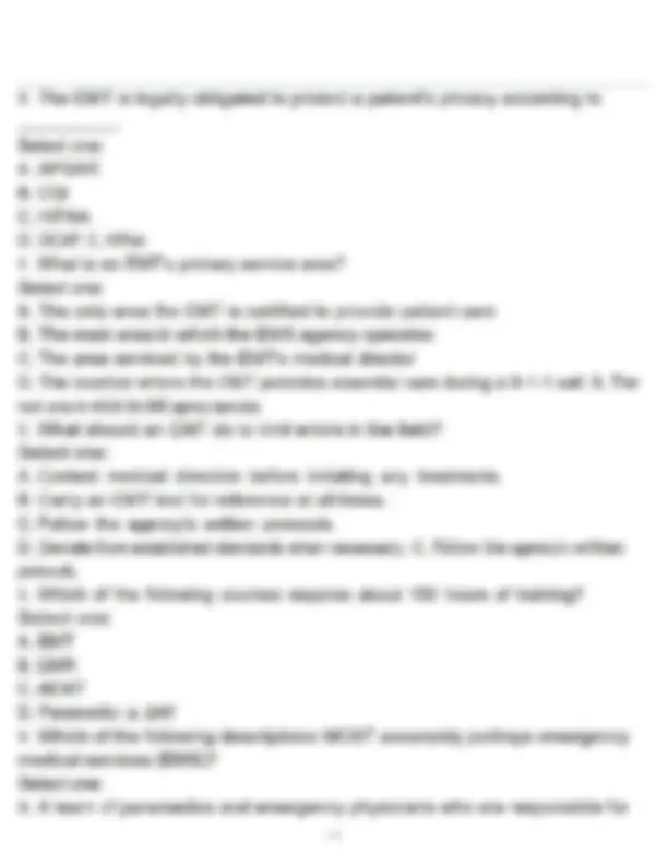 West Coast EMT Block 1 Exam- Foundations of EMS, Legalities ...