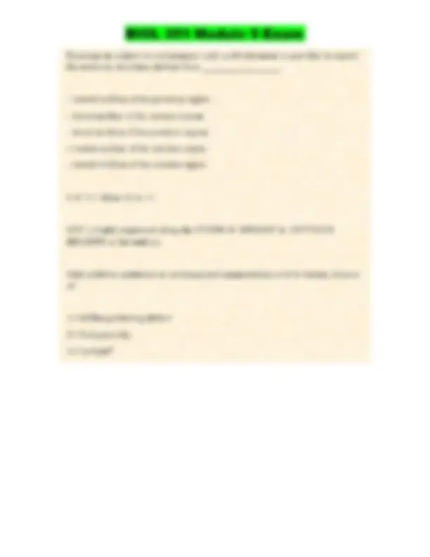 PORTAGE LEARNING: BIOL351 / BIOL 351 Module 5 Exam (2 Versions, 2026/ ...