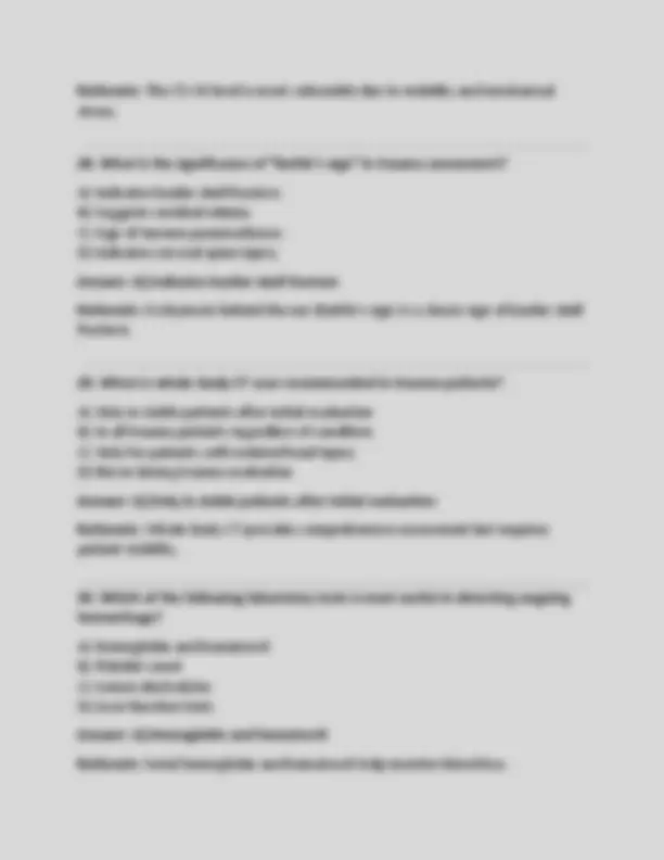 ATLS 10th Ed Practice Exam, Q&A | Exams Nursing | Docsity