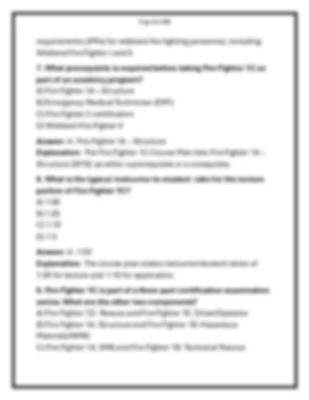 FIREFIGHTER 1C WILDLAND 2026 PRACTICE EXAM QUESTION AND ANSWER | Exams ...
