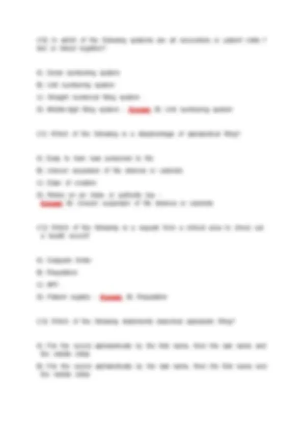 RHIT EXAM PREP PRACTICE QUESTIONS | Exams Medicine | Docsity