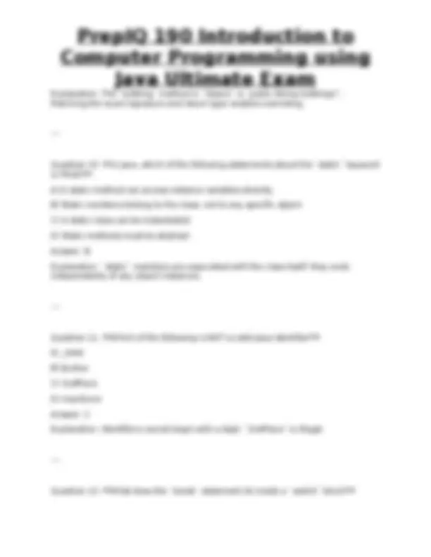 PrepIQ 190 Introduction to Computer Programming using Java Ultimate ...