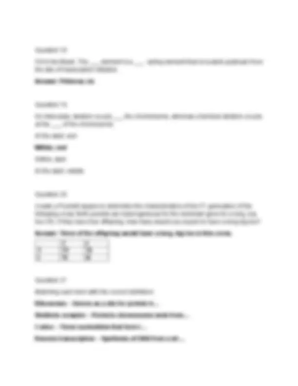 Portage Learning Final Exam Genetics:27 Questions & Answers for Biology ...