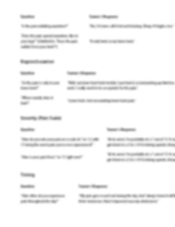 Tanner Bailey Pain Management Shadow Health Focused Exam Transcript ...
