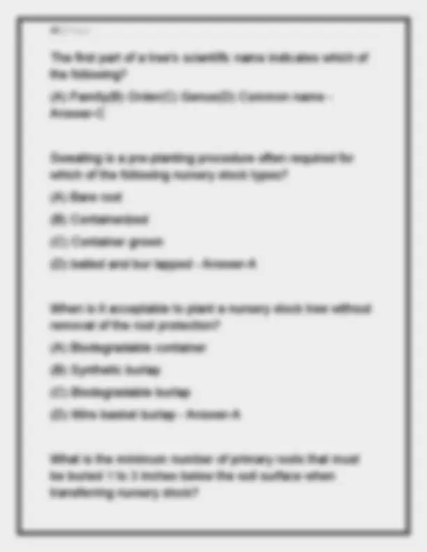 ISA Certified Arborist Exam Prep Document 2026/2027 ||Verified Exam ...