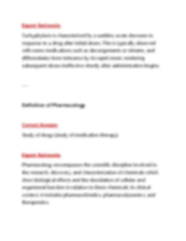 NSG 318 Exam 1 Study Guide (PDF) | Introduction to Pharmacology Review ...