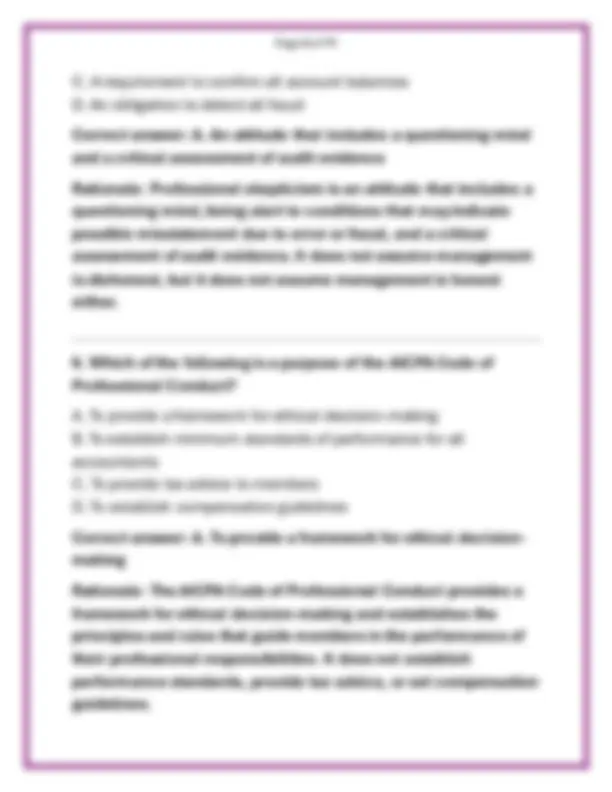UNIFORM CPA — AUDITING AND ATTESTATION (AUD) PRACTICE EXAMINATION 2026 ...