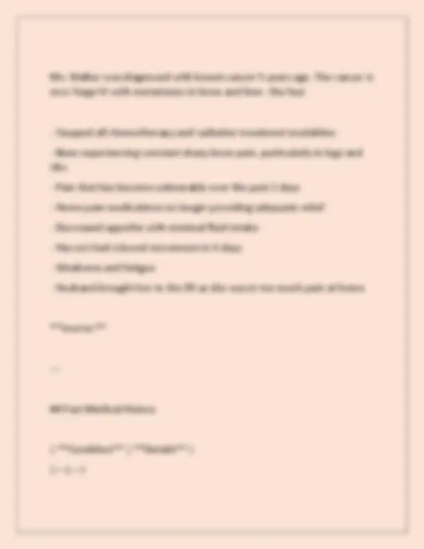 Summary Shadow Health Focused Exam: End of Life (Regina Walker ...