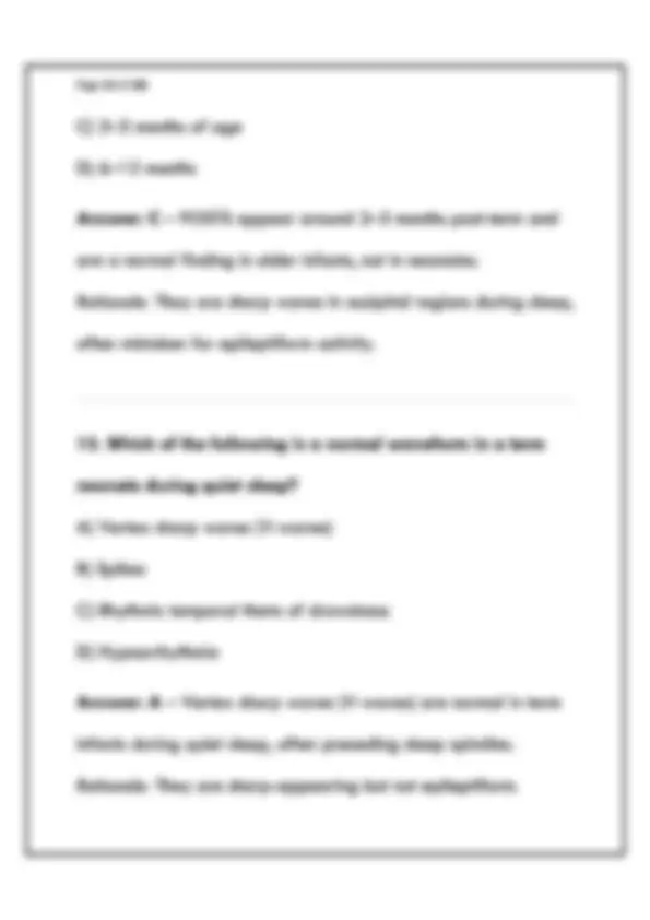 NEONATAL EEG PATTERNS AND TERMINOLOGY IN CRITICAL CARE FINAL EXAM 2026 ...