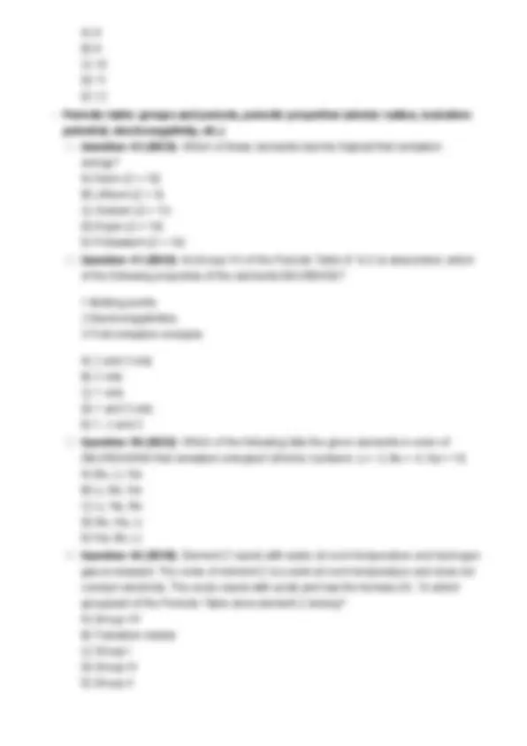 IMAT Chemistry PYQ'S Topicwise | Study notes Chemistry | Docsity