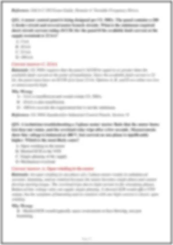 SACA C 202 Electric Motor Control Systems Exam comprehensive questions ...