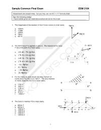 Statics - Sample Final Exam MCQs | ESM 2104 - Docsity