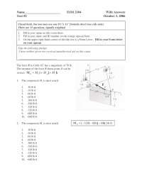 Exam 2 with Answers for Statistics | ESM 2104 - Docsity