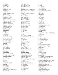 CheatSheet for General Physics Final | PHYS 2205 | Study notes Physics ...