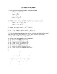 9 Problems on Calculus - Review Test 3 | MATH 1205 - Docsity