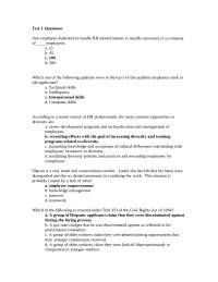 Test 1 Solved Questions on Managing Human Resources | MGT 3334 - Docsity
