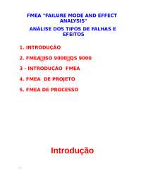 Apostila de FMEA de Projeto e Processo - FEMEA - FEMEA - Docsity