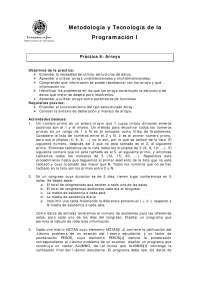 Practica 6 arrays - Ejercicios de Informática - Docsity