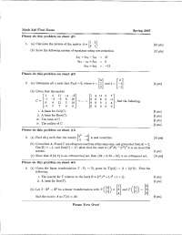 8 Problems on Introduction to Linear Algebra - Final Exam | MATH 240 ...