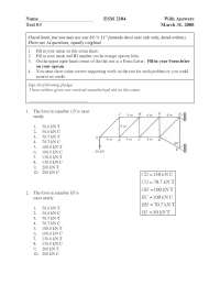 14 questions of Statics - Test #3 with answers | ESM 2104 - Docsity