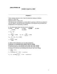 Foundations of Physics I - Exam 3, 20 MCQs with Answer | PHYS 2306 - Docsity