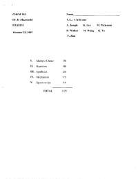 Exam 2 Multiple Choice Questions - Organic Chemistry II | CHEM 241 ...