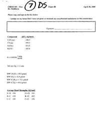 Exam 3 for Fundamentals of Chemistry I | CHEM 131 - Docsity