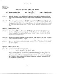 Chemistry Fundamentals II - Exam 3 with Answers | CHEM 271 - Docsity