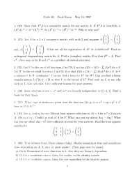 Linear Algebra for Science and Engineering - Final Exam Questions ...