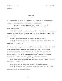Final Exam - Ordinary Differential Equations | MATH 670 - Docsity