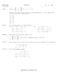 Midterm Exam 1 - Linear Algebra | MATH 240 - Docsity