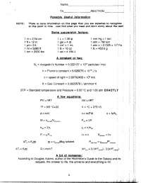 Some Useful Formulas for Chemistry Fundamentals I | CHEM 131 - Docsity