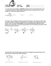 Exam 1 for Principles of Organic Chemistry I - 3 | CHEM 237 - Docsity