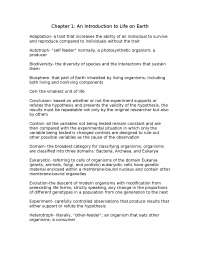 An Introduction to Life on Earth - Notes | BIOL 1005 - Docsity