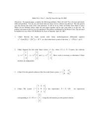 Exam # 1 - Introduction to Differential Equations | MATH 2214 - Docsity