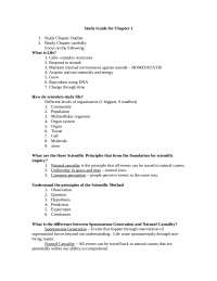 Study Guide for Exam 1 - General Biology | BIOL 1005 - Docsity