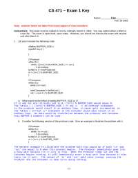 Practice Exam 1 with Answers - Operating Systems | CS 471 - Docsity