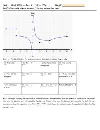 Test 1 with Questions - Calculus | MATH 1205 - Docsity