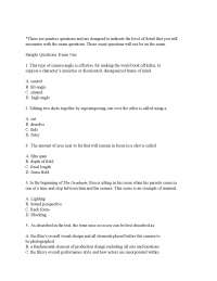 Sample Questions for Exam One - Introduction to Film | COMM 2054 - Docsity
