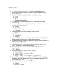 Principles of Accounting Exam 1 with Solved Questions | ACIS 2115 - Docsity