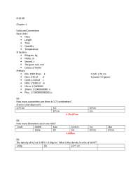 Units and Conversions - Class Notes | CHEM 1035 - Docsity