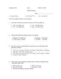 Multiple Choice Questions - Exam Form C - General Chemistry | CHEM 1035 ...