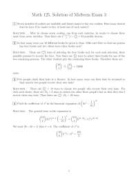 Midterm 3 Solutions - Discrete Mathematics I | MATH 125 - Docsity