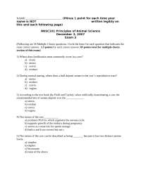 Exam III from 2007 Principles of Animal Sciences | ANSC 101 - Docsity