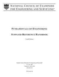 NCEES - Fundametals of Engineering Supplied Reference Handbook 4th Ed ...