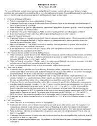 Exam 1 Review Sheet - Principles of Finance | FIN 3403 - Docsity