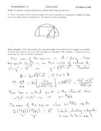 Analytic Geometry and Calculus 1 - Worksheet 10 with Solutions | MATH ...