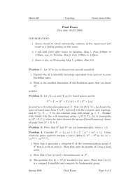 10 Problems of Topology II - Final Examination | MATH 637 - Docsity